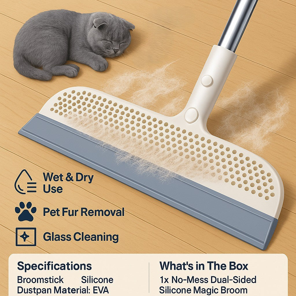 No-Mess Dual-Sided Silicone Magic Broom · Mavigadget