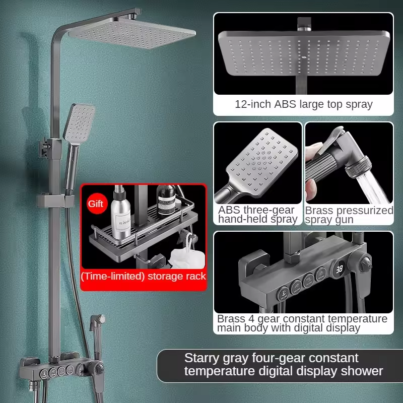 Smart Thermostatic Digital LCD Bidet Sprayer Elegant Shower Set ...