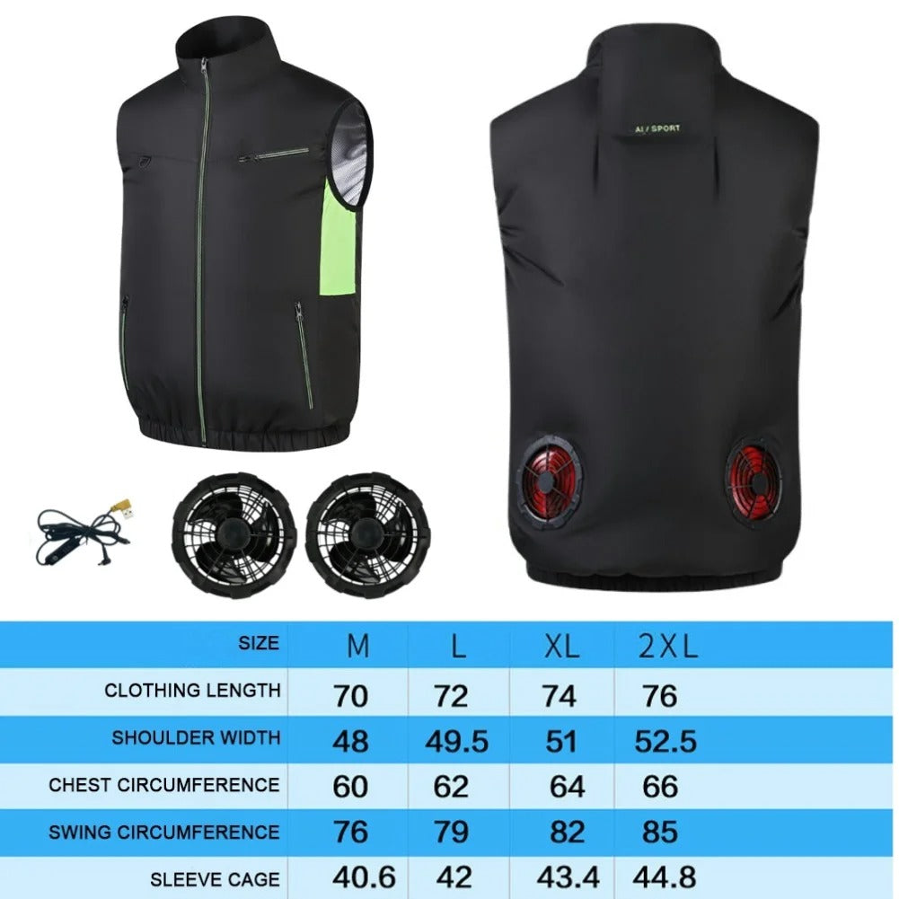 Ultra Breeze Built-In Fan Lightweight Summer Cooling Vest · Mavigadget
